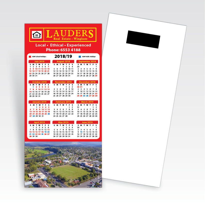 DL Artboard Fridge Calendar + Magnet Attached Includes 2025 Calendar