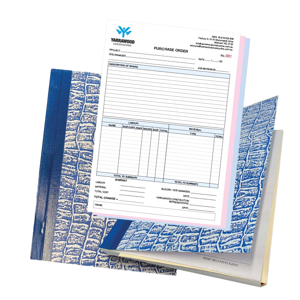 Carbonless NCR Books : Duplicate, Triplicate, Quad, Artwork Incl