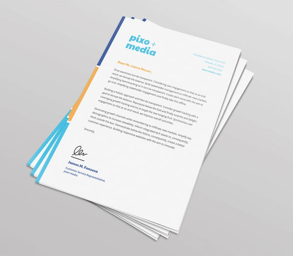 Custom Letterhead Paper Printing: Free Artwork & Design Included ...